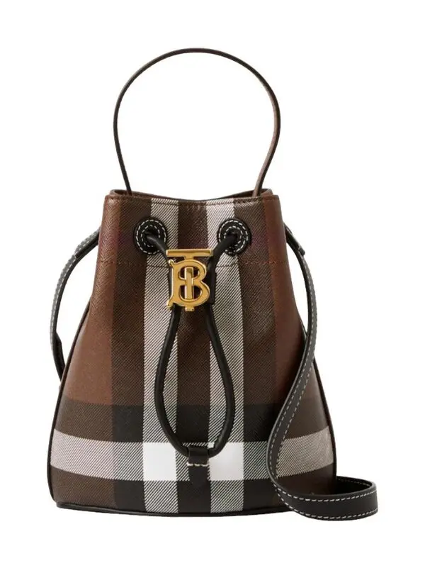 Burberry Mini Tb Drawstring Bucket Bag - Black