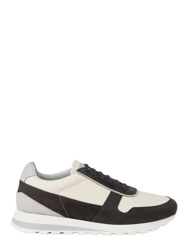 Brunello Cucinelli Panelled Lace-up Sneakers - White