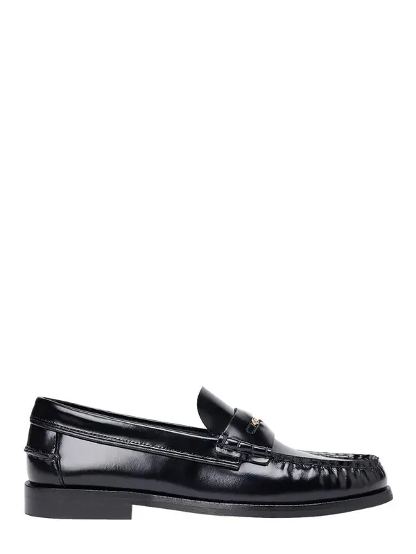 Tommy Hilfiger Patent Leather Penny Loafers - Black