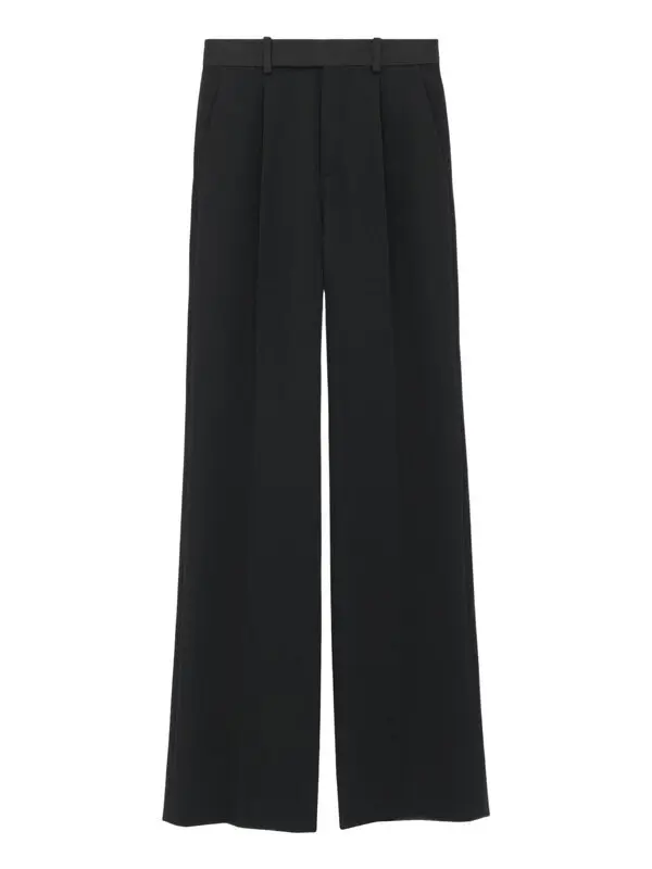 Saint Laurent Mid-rise Straight Leg Pants - Black