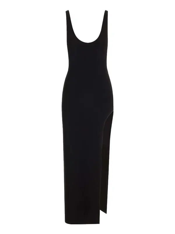 Norma Kamali Marissa Wide Slit Dress - Black