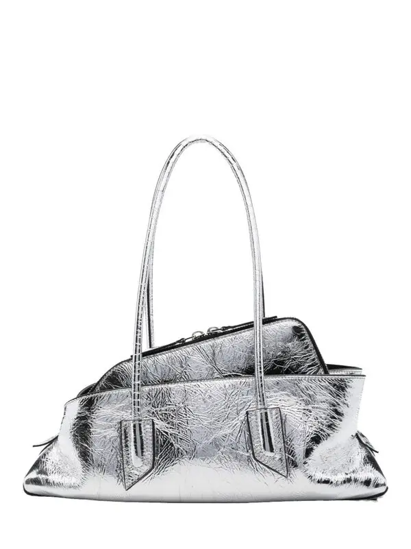 Attico The Crinkled Double-handle Shoulder Bag - Silver