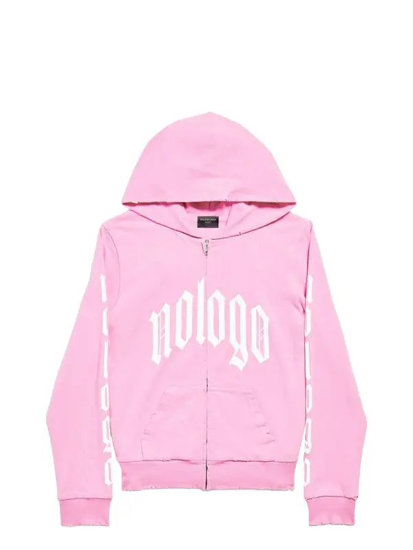 Balenciaga Nologo Zip-up Hoodie - Pink