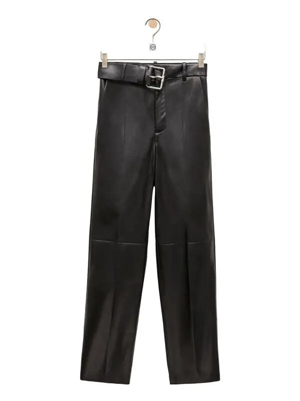 Loewe Trousers In Nappa Lambskin With Removable Belt - Black