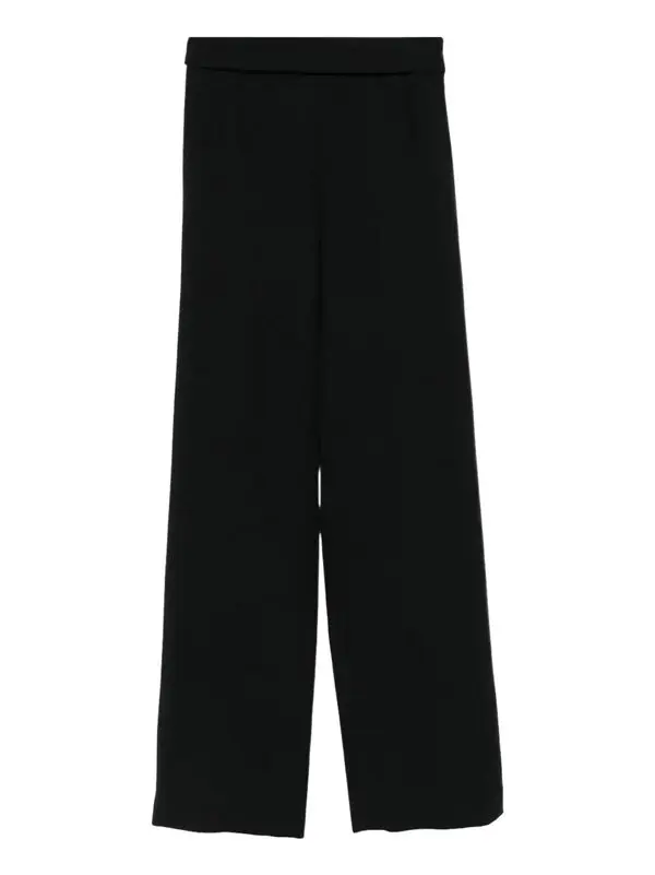 Dries Van Noten Elastic Waist Wide Leg Trousers - Black