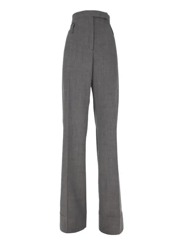Prada Belted Blend Trousers - Slate Grey