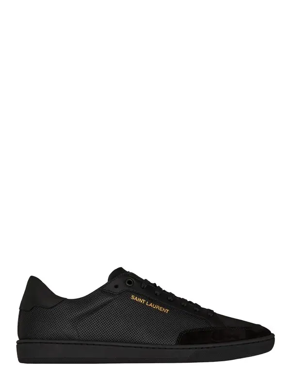 Saint Laurent Court Classic Sl/10 Perforated Sneakers - Black