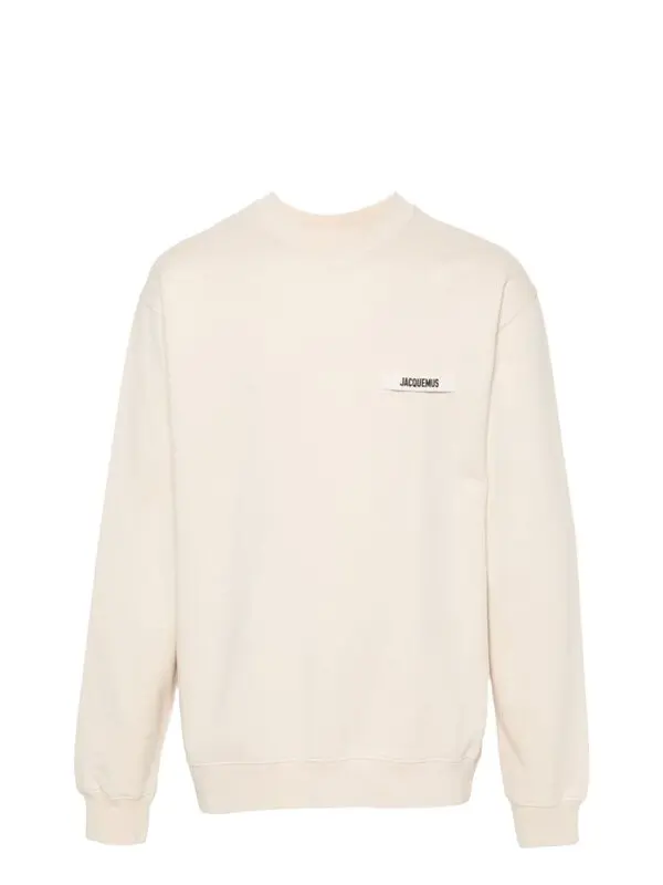 Jacquemus Logo-appliqué Jersey Sweatshirt - White