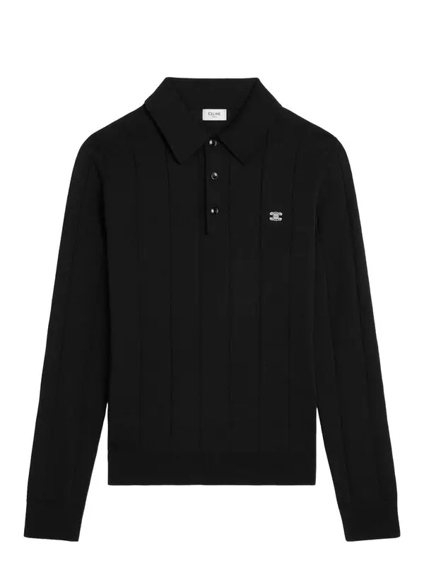Celine Polo In Fine Silk And Cotton - Black