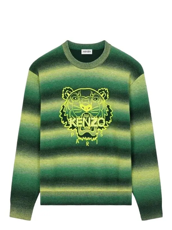 Kenzo Embroidered Tiger Motif Pullover - Green