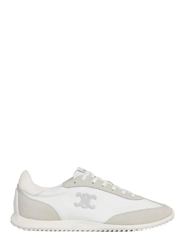 Celine Racer Sneaker In Nylon, Suede Calfskin, And Calfskin - White