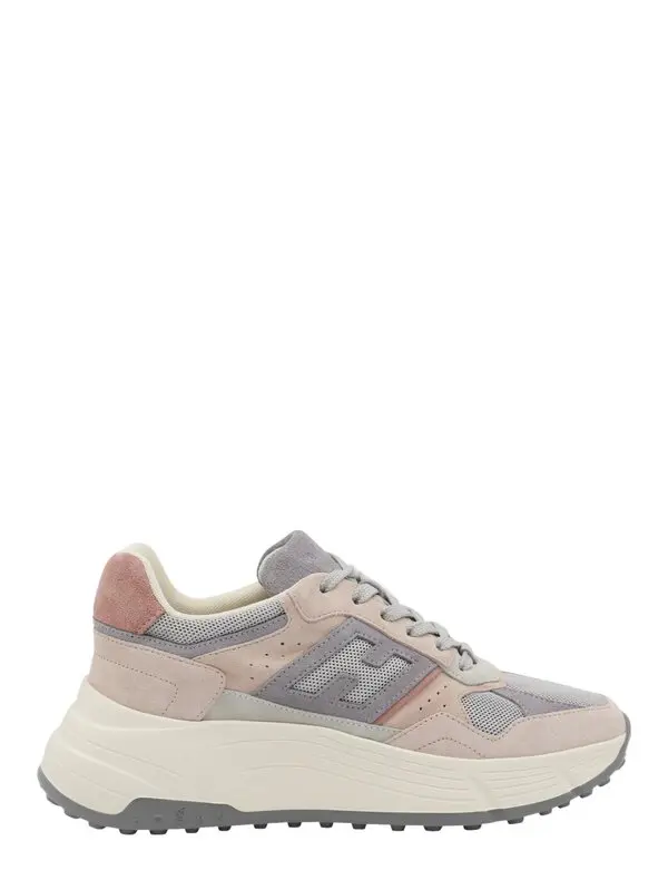 Hogan Panelled Lace-up Sneakers - Nude