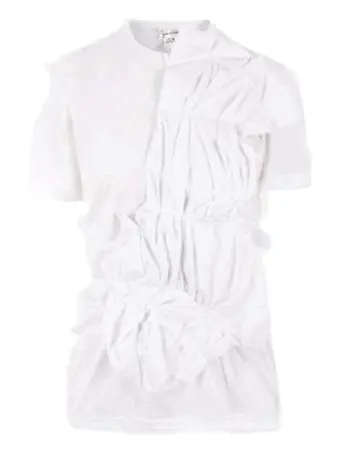 Comme Des Garçons Ruched Jersey T-shirt - White