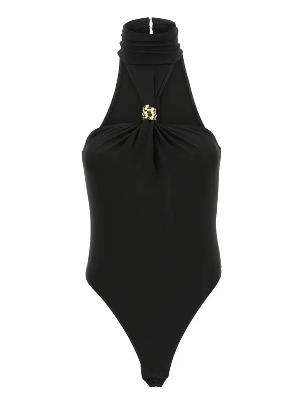 Elisabetta Franchi Embellished High-neck Bodysuit - Black