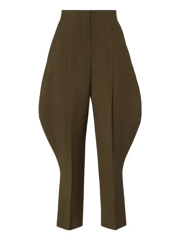 Fendi High-waist Pleated Riding Trousers - Green