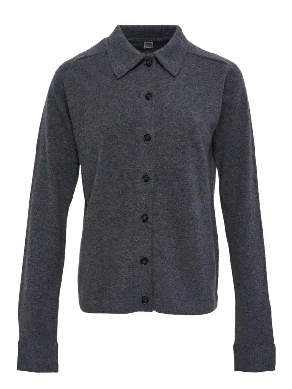 TOTEME Button-up Knit Shirt - Grey