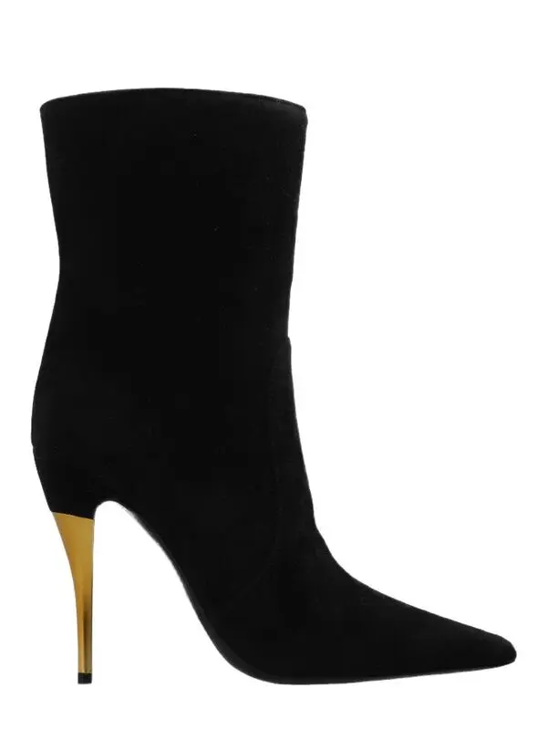 Gucci Pointed-toe High Heel Zip-up Boots - Black
