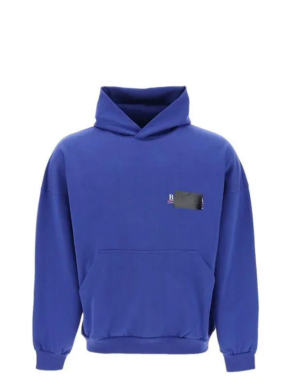 Balenciaga Political Campaign Cotton Hoodie - Blue
