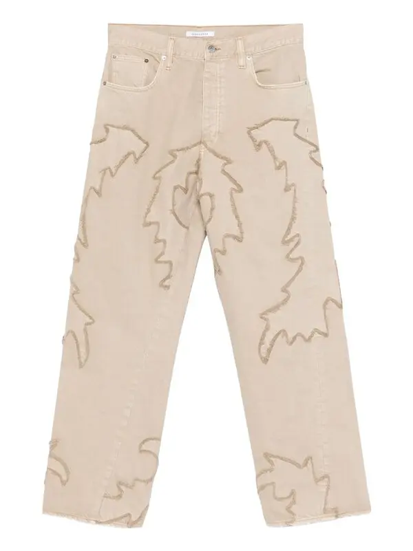 SUNFLOWER Logo Patch Jeans - Light Brown