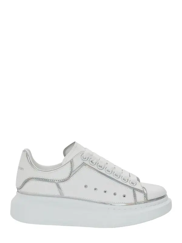 Alexander McQueen Oversized Lace-up Sneakers With Holographic Detail - White