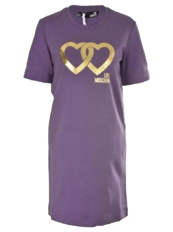 Moschino Purple Printed Dress - Gray