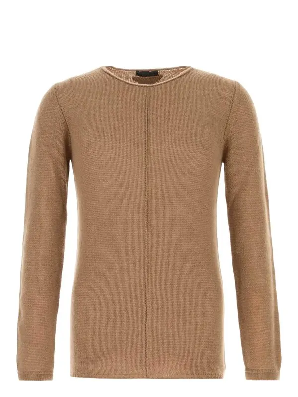 Prada Long-sleeve Crewneck Knit Sweater - Camel Brown