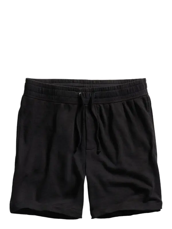 JAMES PERSE Mélange Effect Cotton Track Shorts - Black
