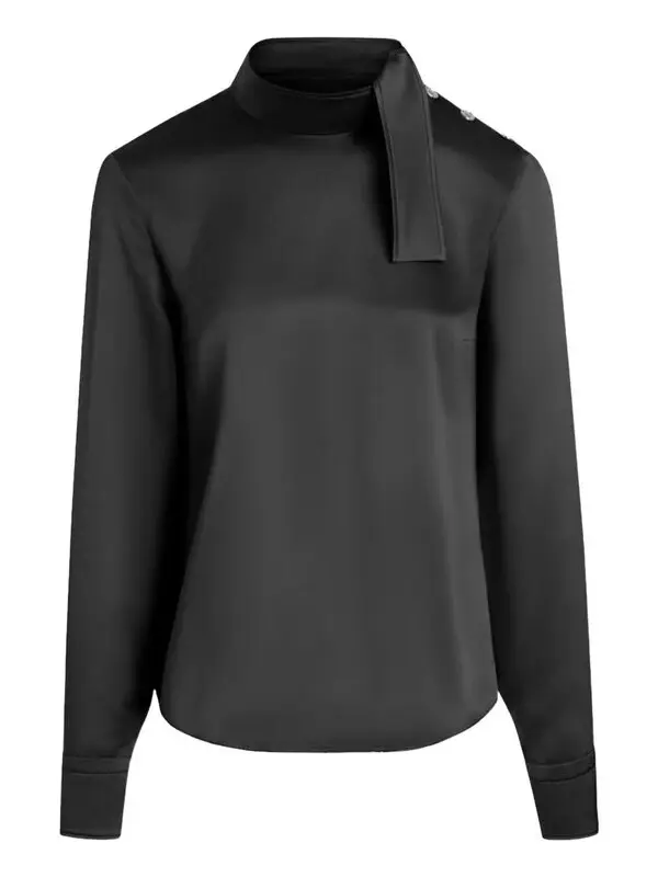 PATOU High Neck Scarf Detail Blouse - Black