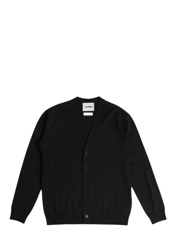 JIL SANDER V-neck Knitted Cardigan - Black