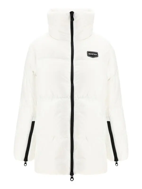 Duvetica Padded Zip-up Jacket With Logo Patch - White