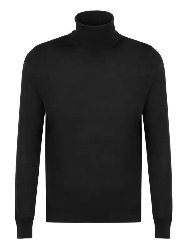 Kiton Turtleneck Knit Pullover - Black