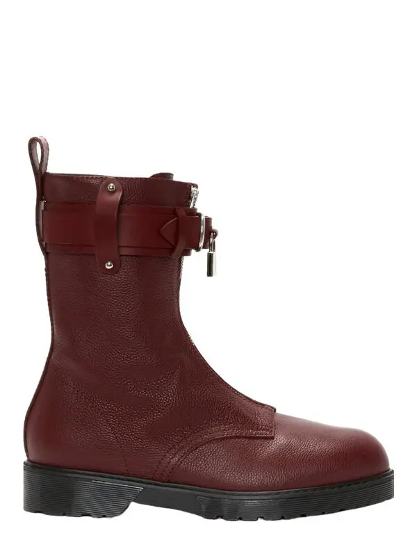 J.W.ANDERSON Leather Ankle Boots With Padlock Detail - Red