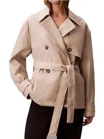 Calvin Klein Belted Trench Jacket - Multicolor