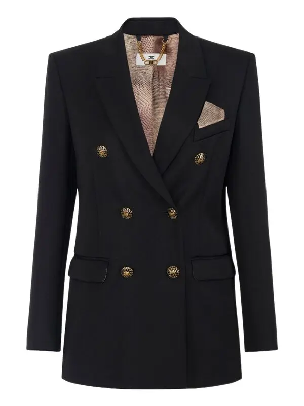 Elisabetta Franchi Double-breasted Blazer - Black