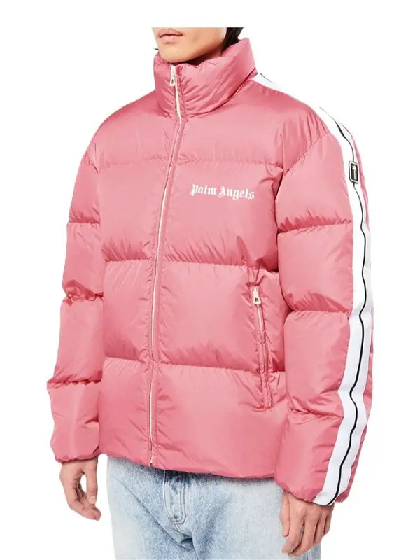 Palm Angels Padded Down Jacket With Striped Trim - Pink