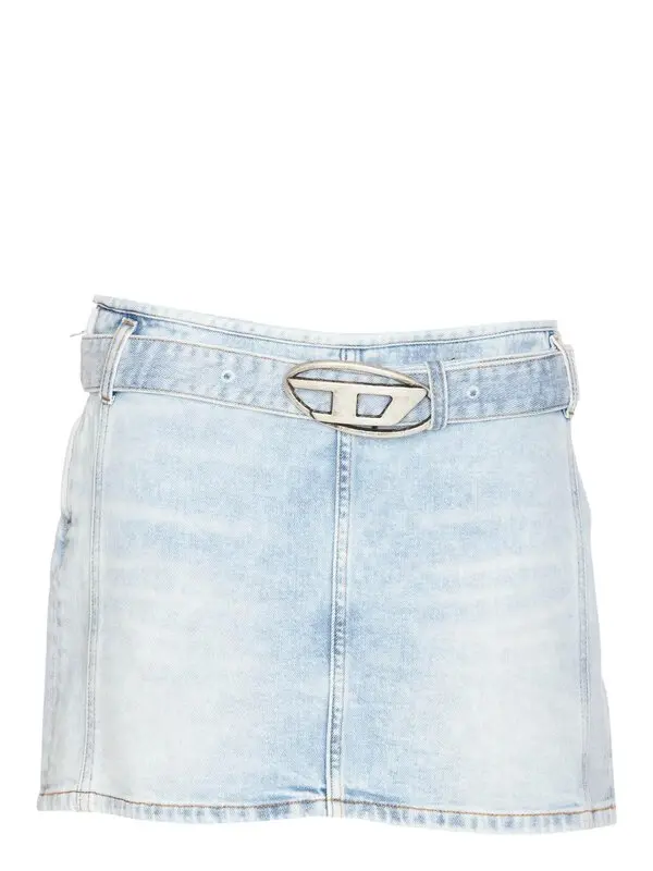 DIESEL® D-buckle Belted Denim Mini Skirt - Multicolor