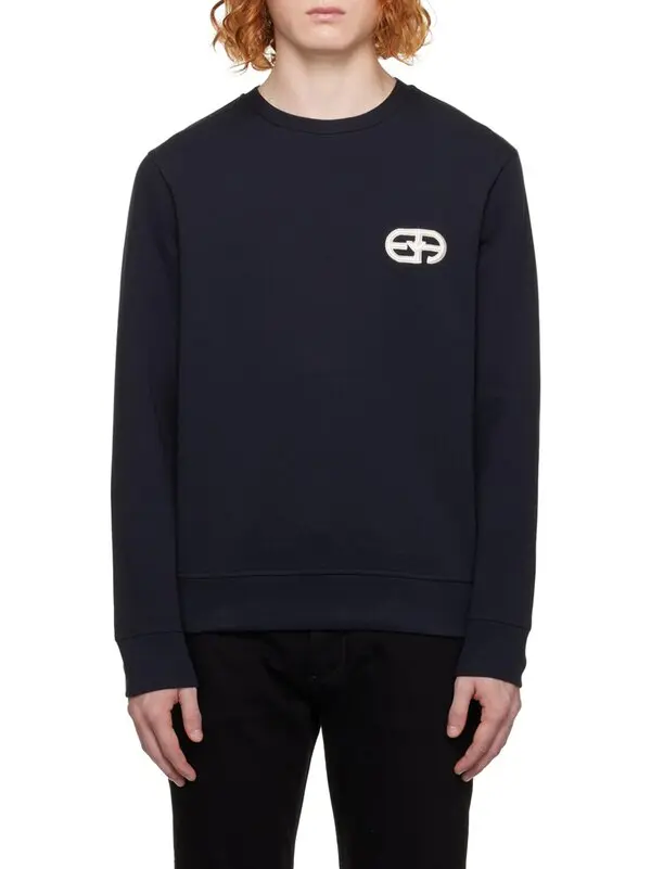 Emporio Armani Crewneck Sweatshirt With Logo - Navy Blue