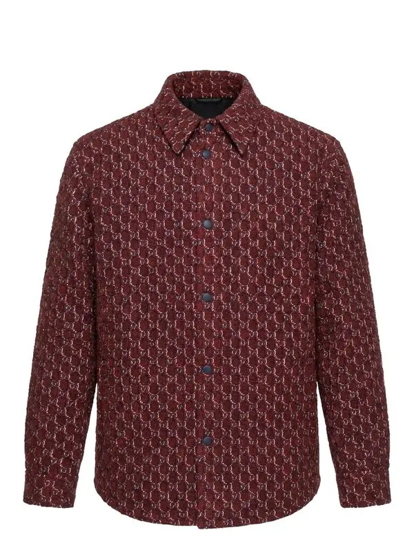 Gucci Gg Monogram Shirt Jacket - Burgundy