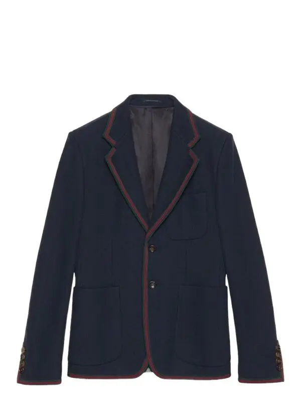 Gucci Web Detailed Jersey Jacket - Black