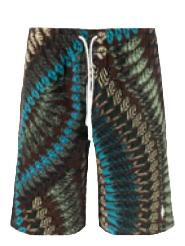 MARCELO BURLON COUNTY OF MILAN Feather Print Drawstring Shorts - Black