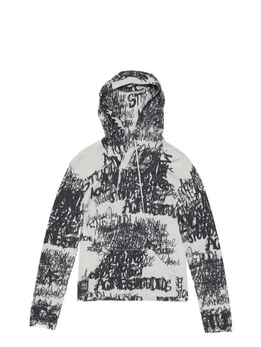 Acne Studios Logo-print Hoodie - Light Gray/black