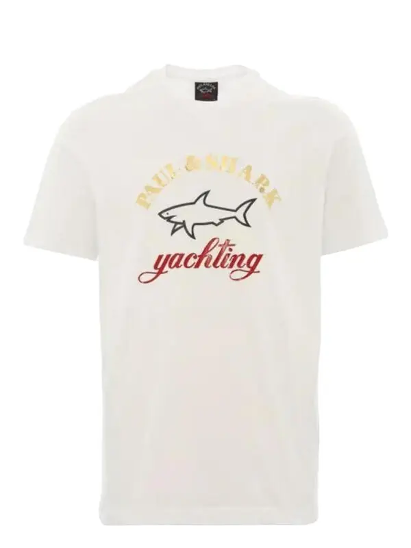 PAUL  SHARK Logo Details T-shirt - White