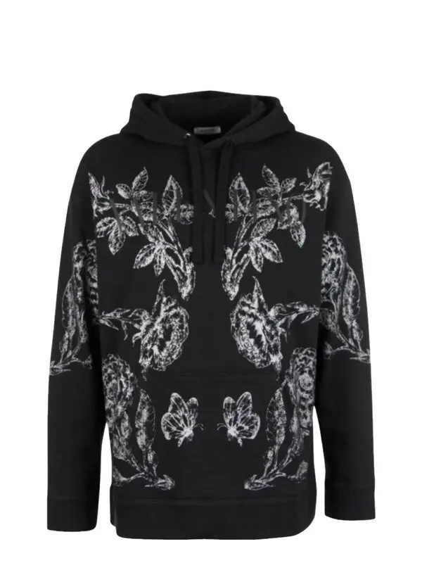 Valentino Garavani Floral Print Hoodie - Black