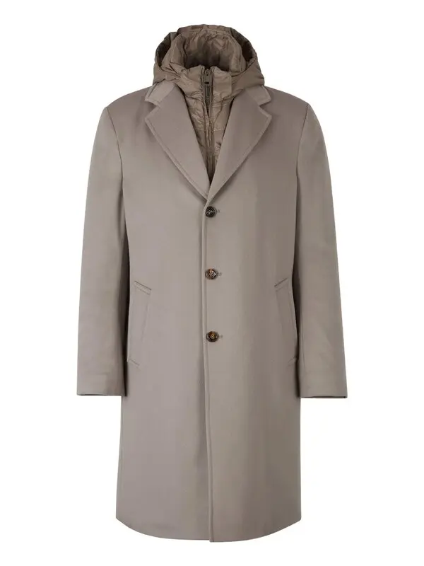 KIRED Removable Hood Padded Coat - Gris Piedra