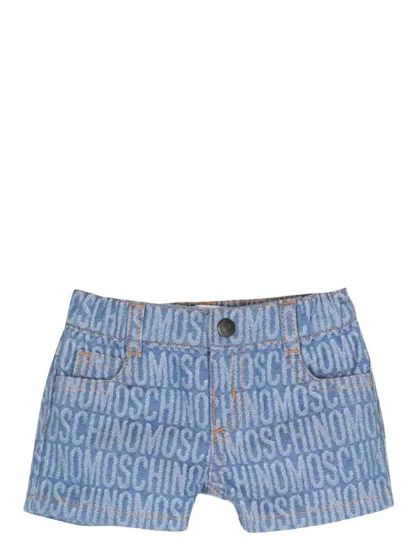 Moschino All-over Logo Jacquard Shorts - Blue