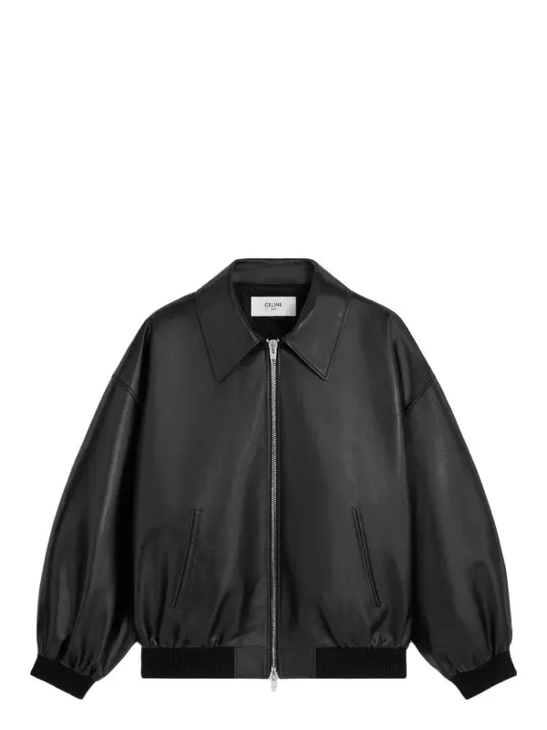 Celine Teddy Jacket In Calfskin - Black