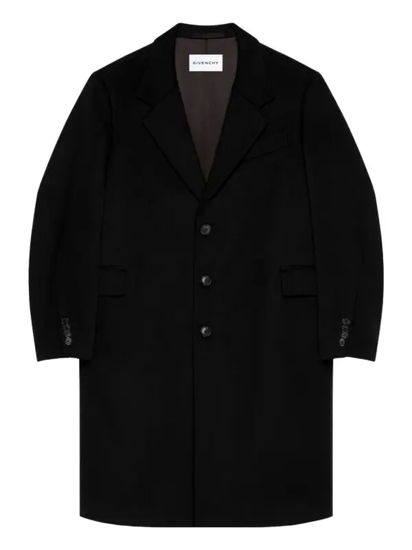 Givenchy Coat In Wool And Cashmere - Black