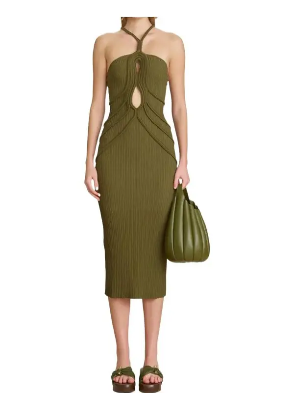 Cult Gaia Avery Knit Halterneck Dress - Green