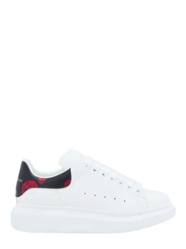 Alexander McQueen Oversized Skull-printed Leather Sneakers - White/red