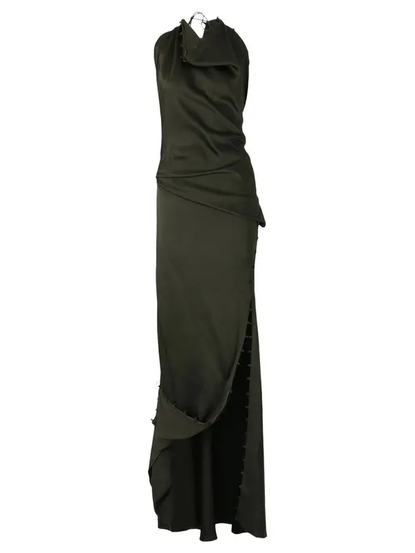 Victoria Beckham Asymmetrical Maxi Dress With Front Slit - Black